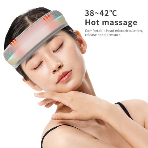 Head massager with heat compress, 3D airbag kneading, vibration and ...